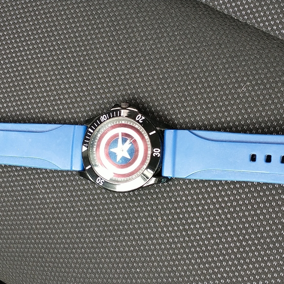 Marvel | Accessories | Marvel Captain America Mens Shield Watch Blue ...